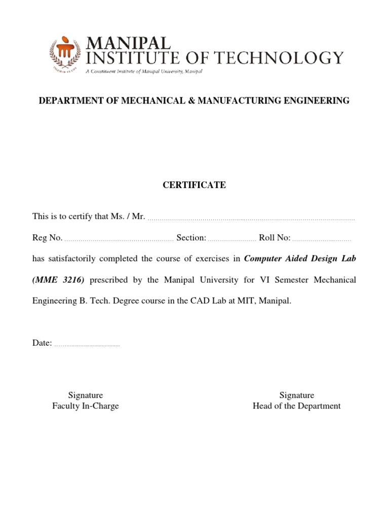 6th - Sem MECH - CAD Lab Manual | PDF | Computer Aided Design | Screw