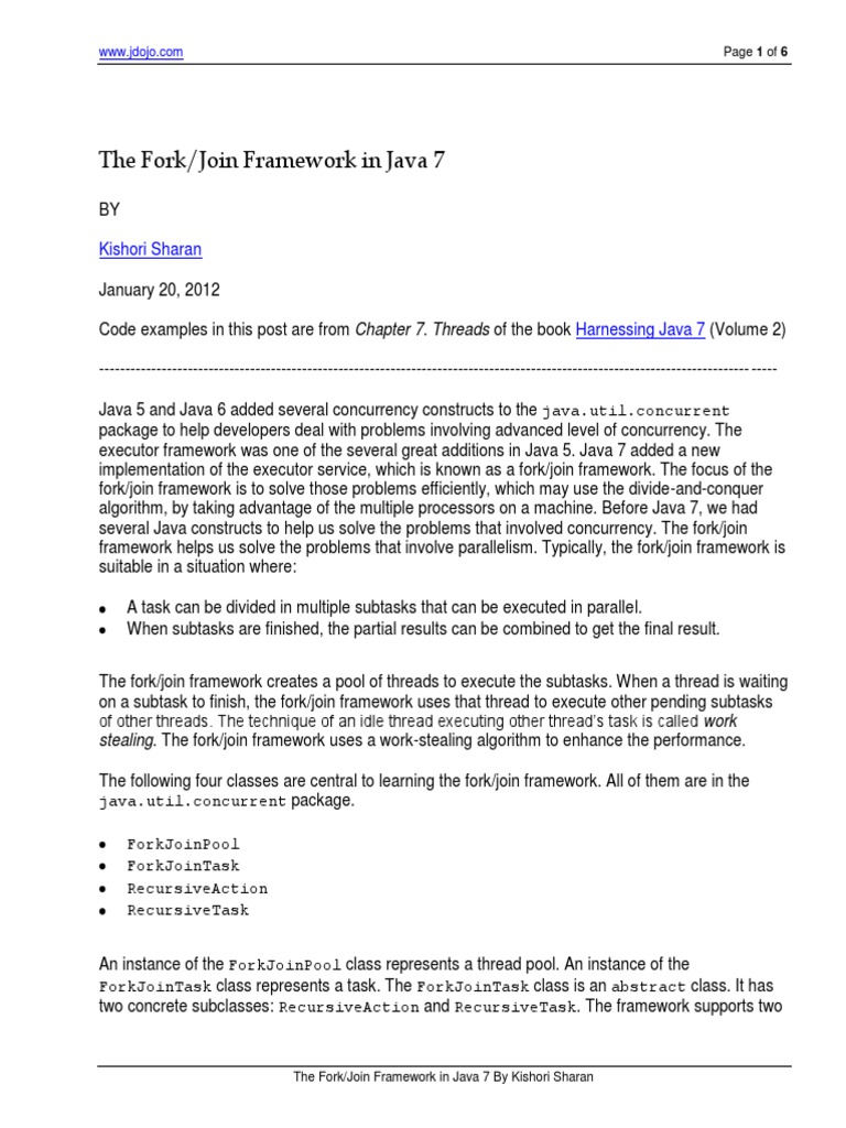 The Fork Join Framework in Java7 | PDF | Method (Computer Programming ... The Fork Join Framework in Java7 | PDF | Method (Computer Programming ...