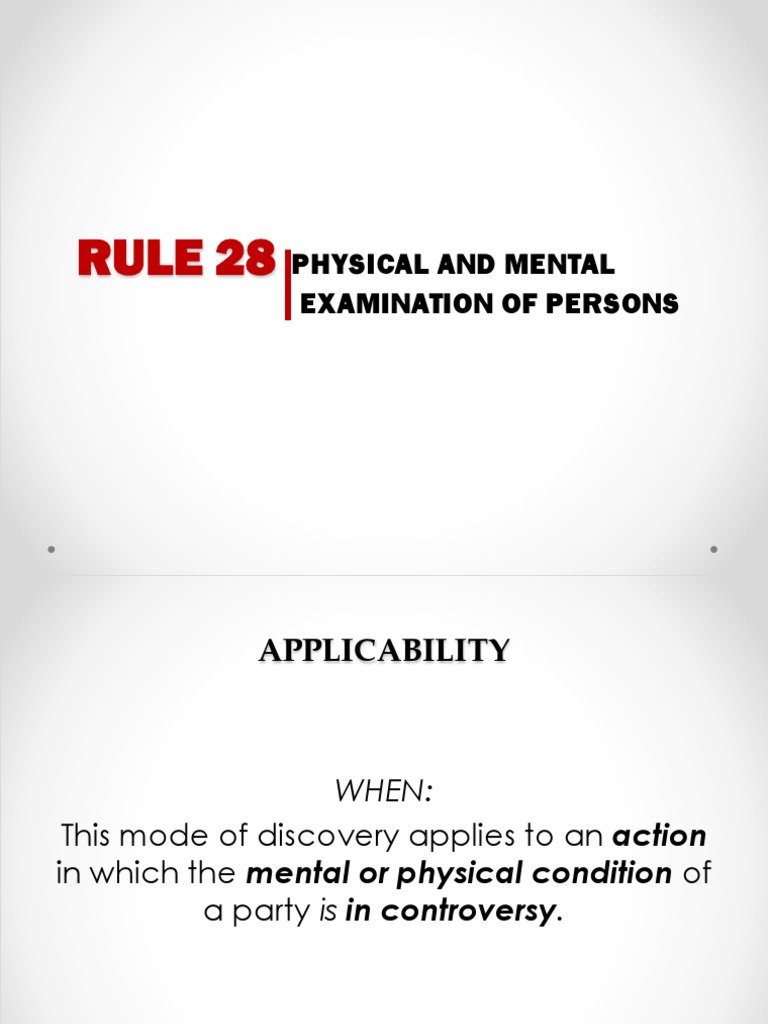 Rule 28 ROC Physical and Mental Examination | Download Free PDF | Dna ...