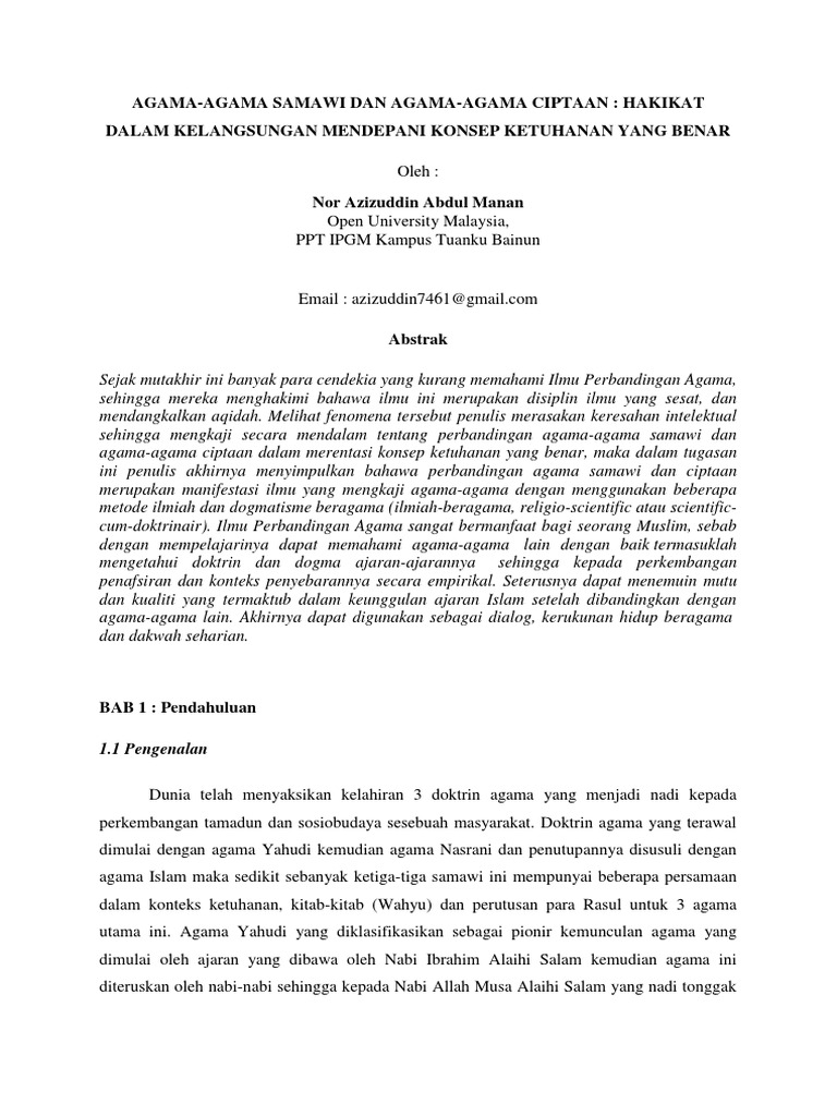 Agama-Agama Samawi Dan Agama-Agama Cipta PDF | PDF