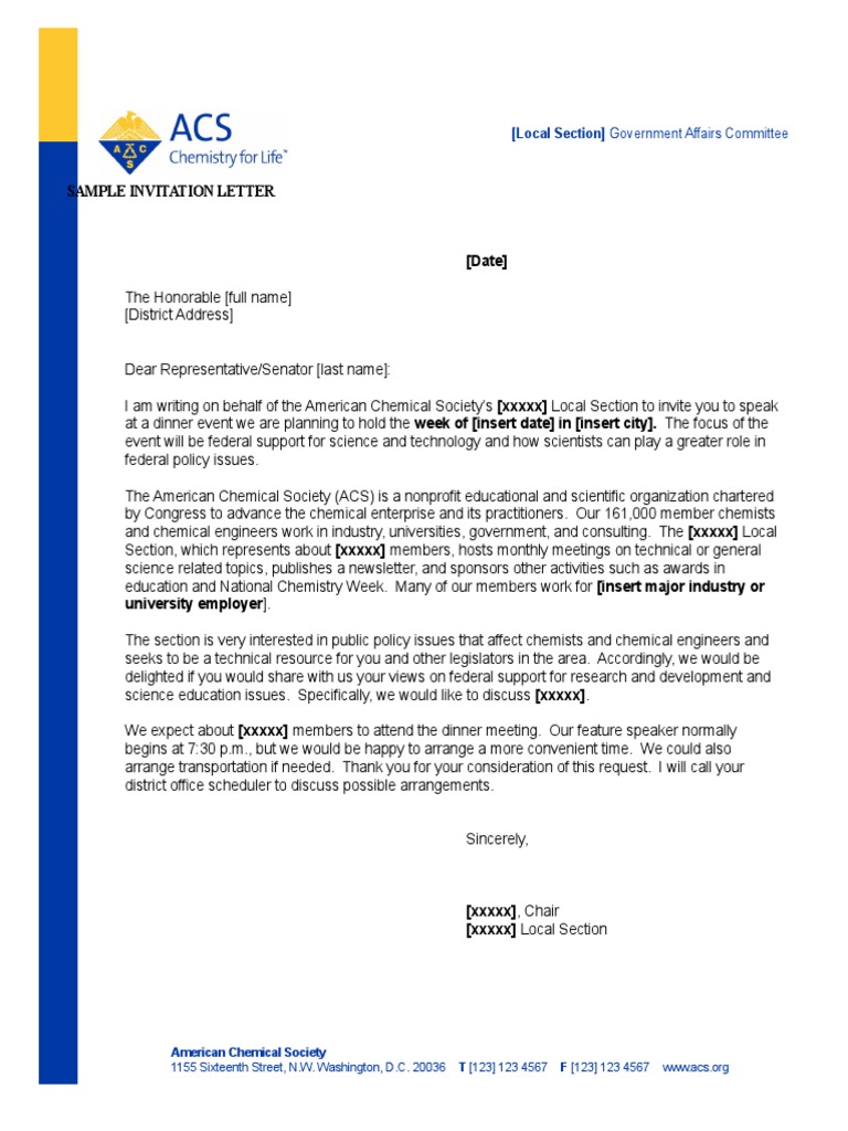 Sample Invitation Letter For Lawmaker To Visit You | PDF | Inquiry ...