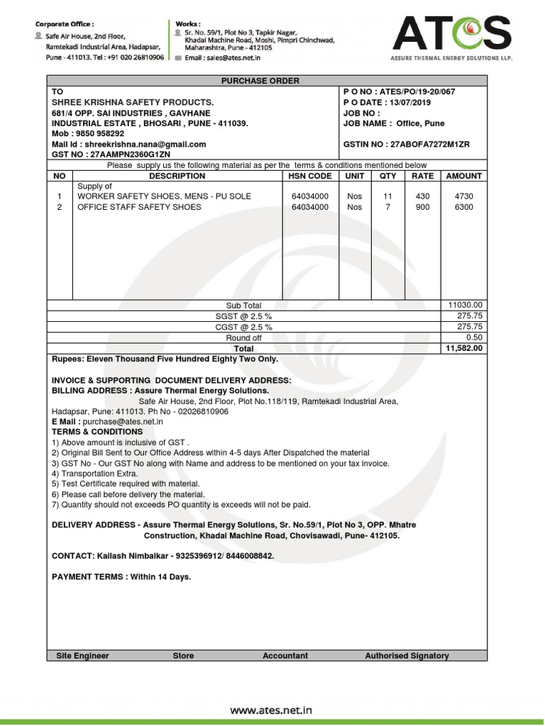 Safety Shoes Order | PDF | Invoice | Government Finances