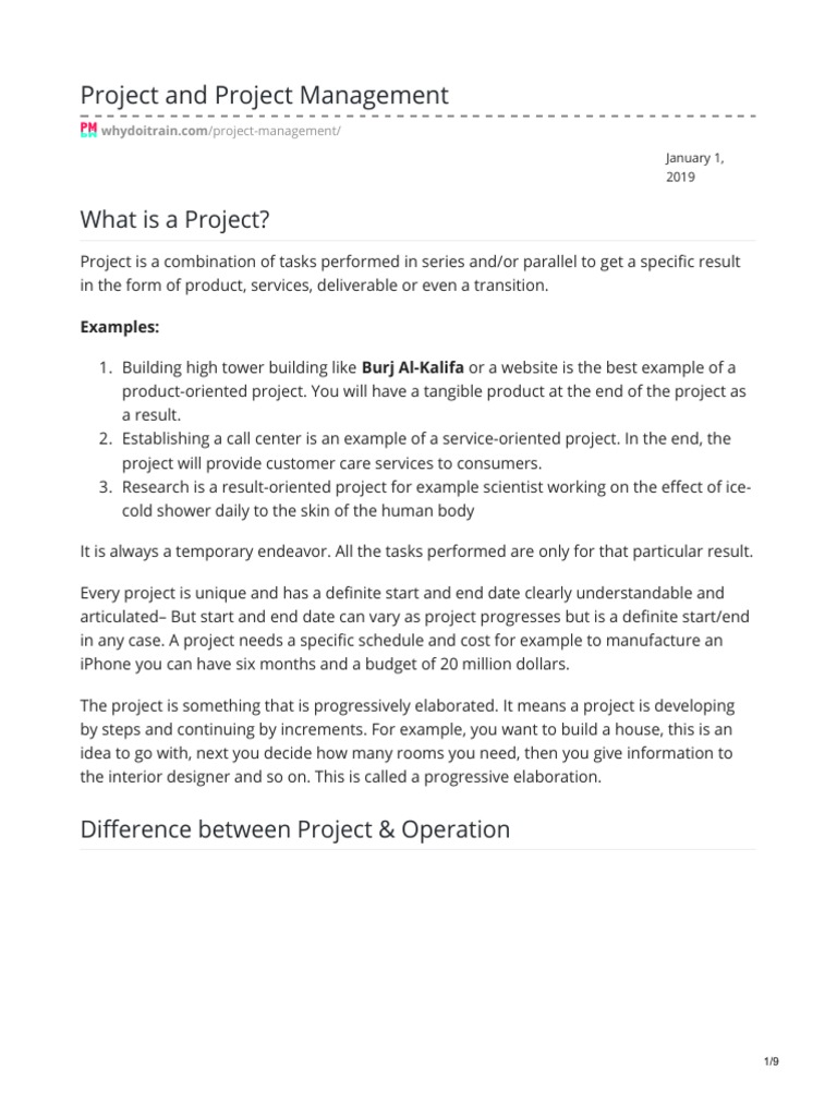 Project and Project Management | Download Free PDF | Project Management ...