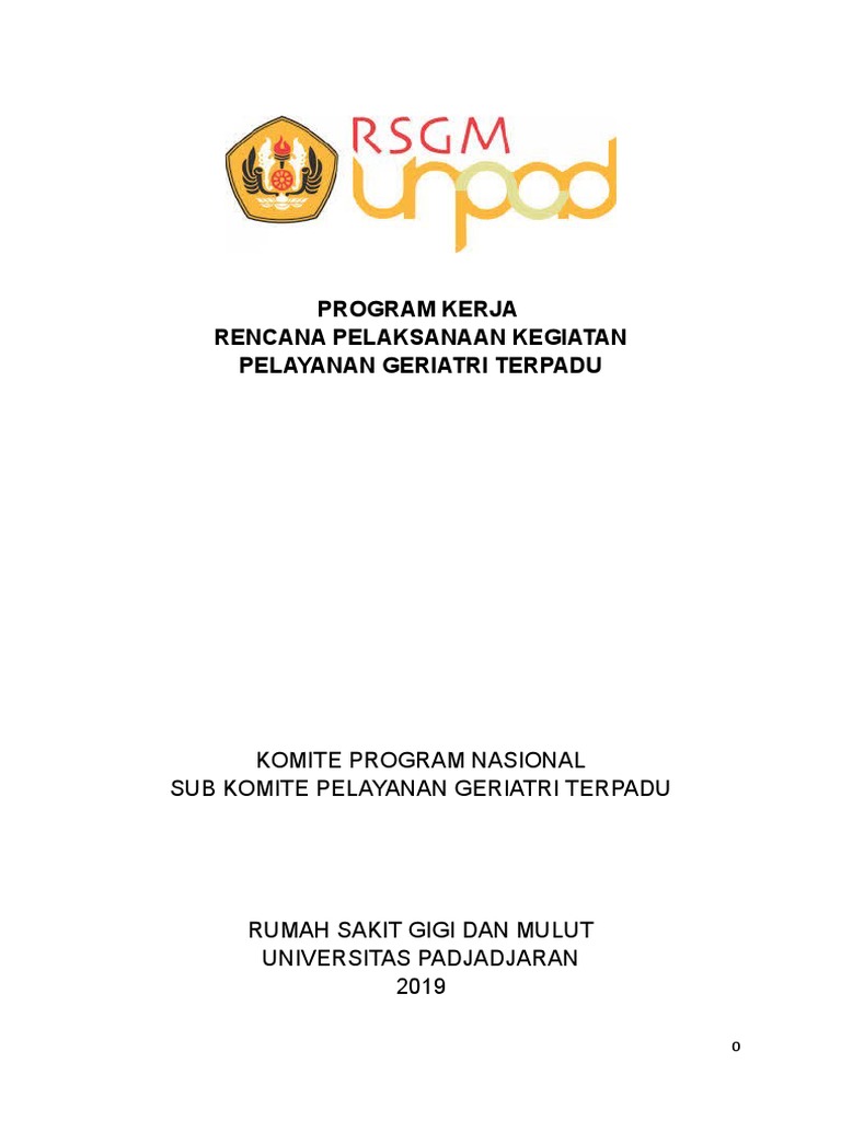 Program Kerja Geriatri RSGM Unpad | PDF