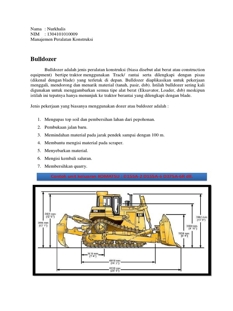 Fungsi Alat Berat Dozer Atau Buldozer | PDF