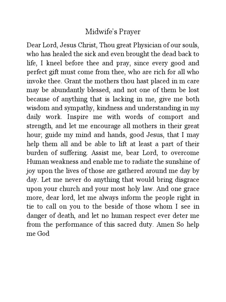 Midwife Prayer | PDF
