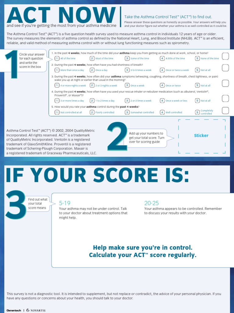 Asthma Control Test ACT Survey | PDF | Asthma | Clinical Medicine