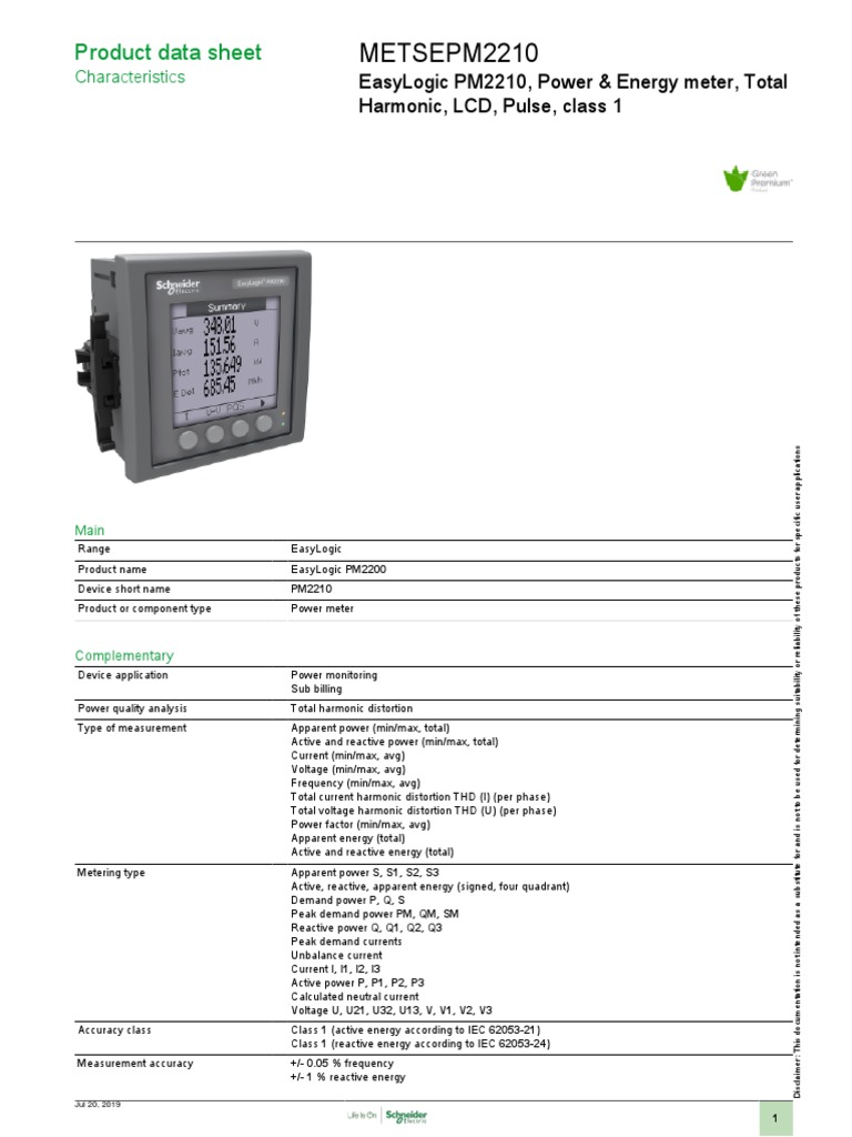EasyLogic PM2210 Power Meter Overview | PDF | Ac Power | Electrical ...