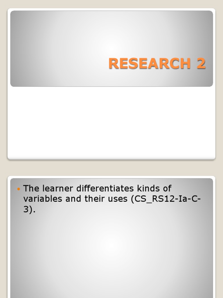 Different Kinds of Variables and Their Uses | PDF | Dependent And ...
