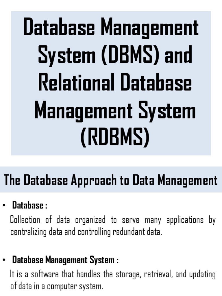 Database and RDBMS | PDF | Relational Model | Databases