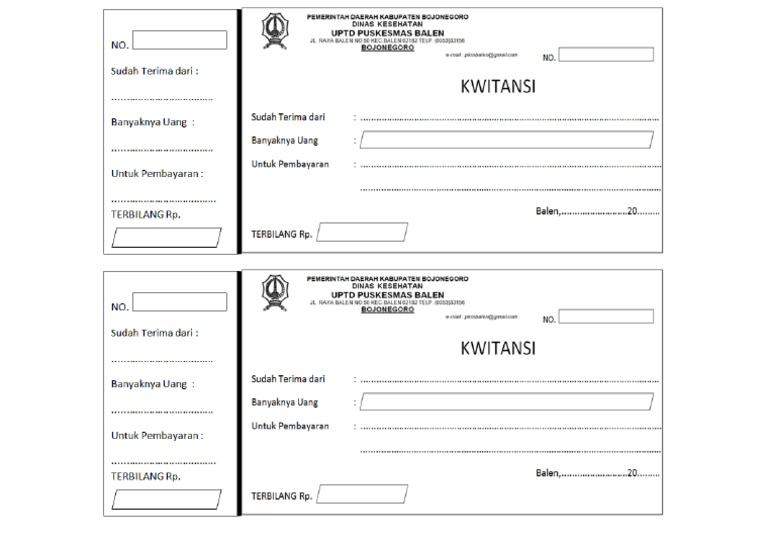 Kwitansi Puskesmas | PDF