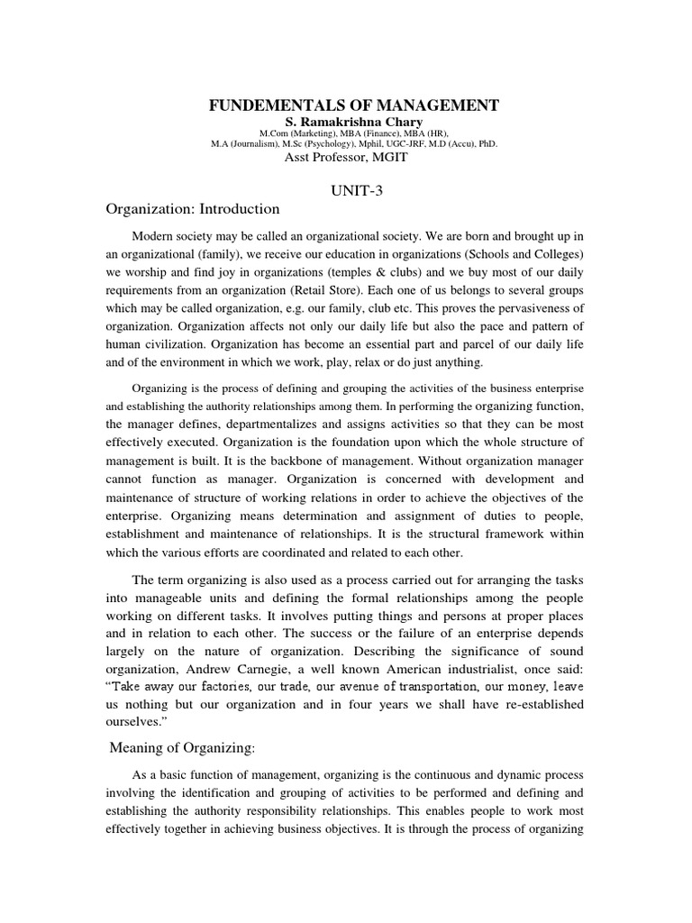 Unit - 3 Fom Part One | PDF | Committee | Goal