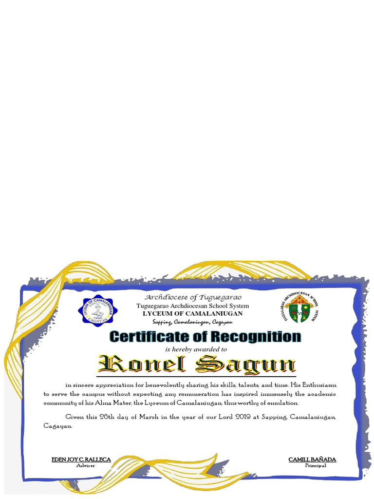 Sapping, Camalaniugan, Cagayan: Is Hereby Awarded To | PDF