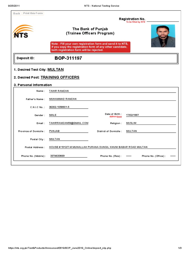 Nts ROLL NUMBER SAMPLE | PDF | Qualifications | Business