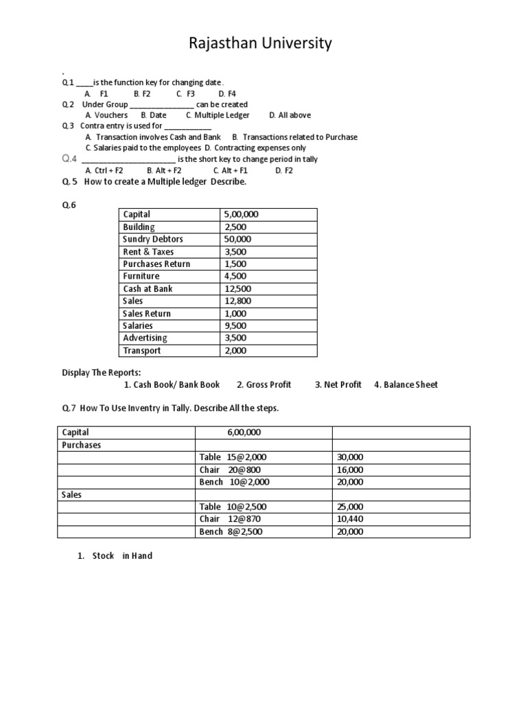 Tally Paper 1 | PDF | Law