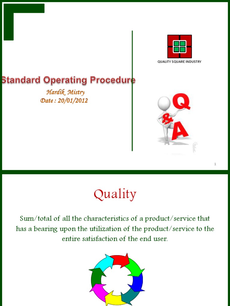 SOP | PDF | Quality Assurance | Quality Management System