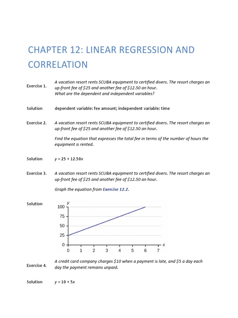 CH 12 Solutions Manual PDF | PDF | Correlation And Dependence | Least ...
