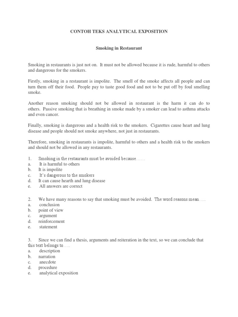 Contoh Teks Analytical Exposition | PDF | Pesticide | Smoking