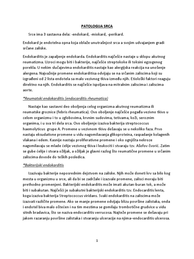 Patologija Srca | PDF