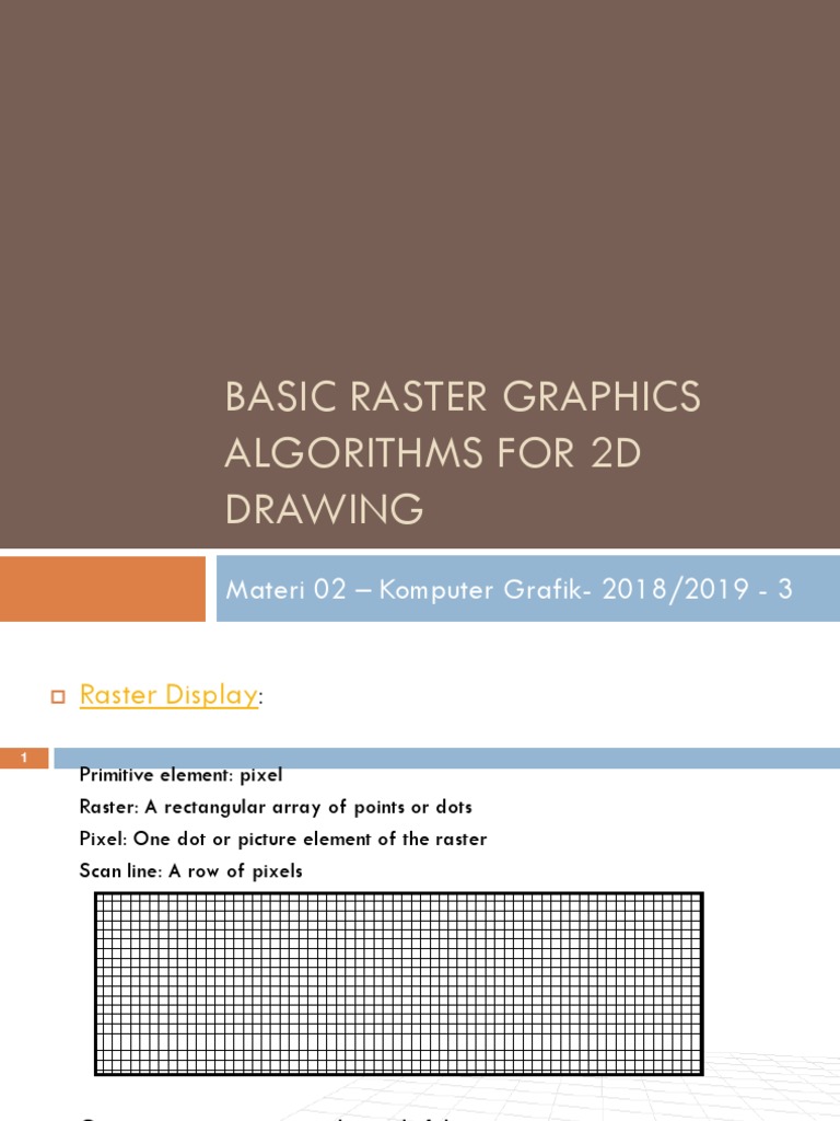 Basic Raster Graphics Algorithms For 2D Drawing: Materi 02 - Komputer Grafik-2018/2019 - 3 | PDF ...