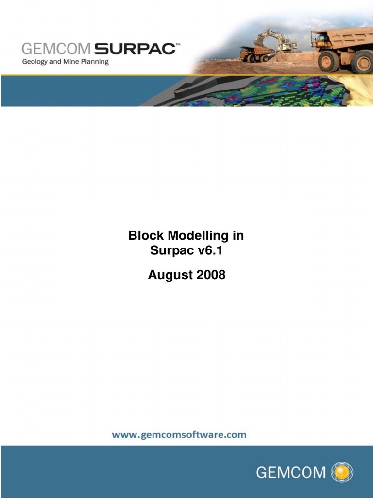 Block Modelling in Surpac v6.1 August 2008 | PDF