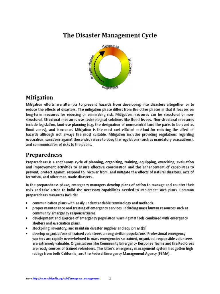Disaster Management Cycle | PDF | Emergency Management | Emergency