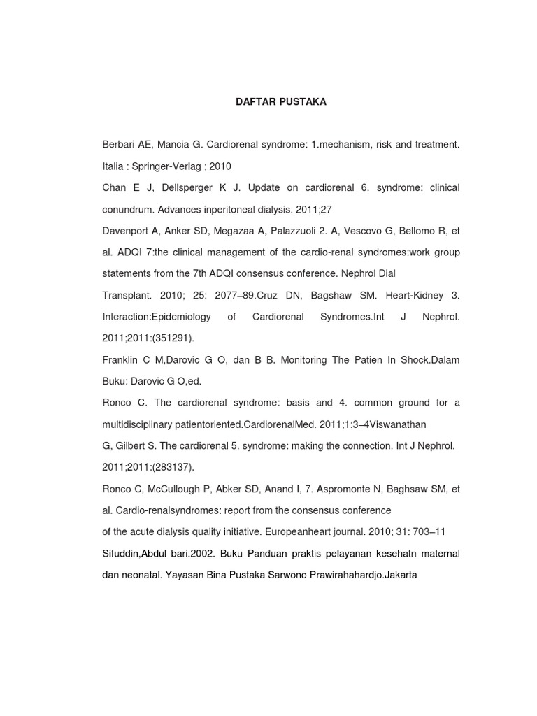 Cardiorenal Syndrome References | PDF | Self-Improvement