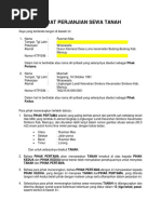 Draft Sewa Menyewa Bawah Tangan | PDF