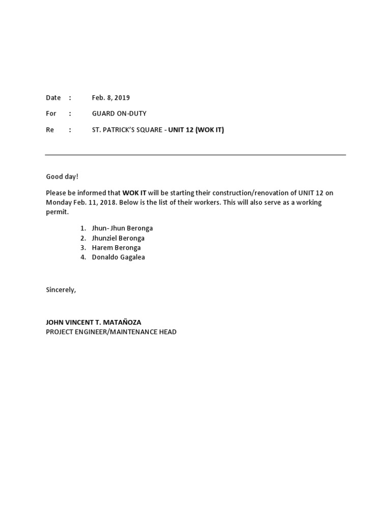 Wok It Working Permit | PDF