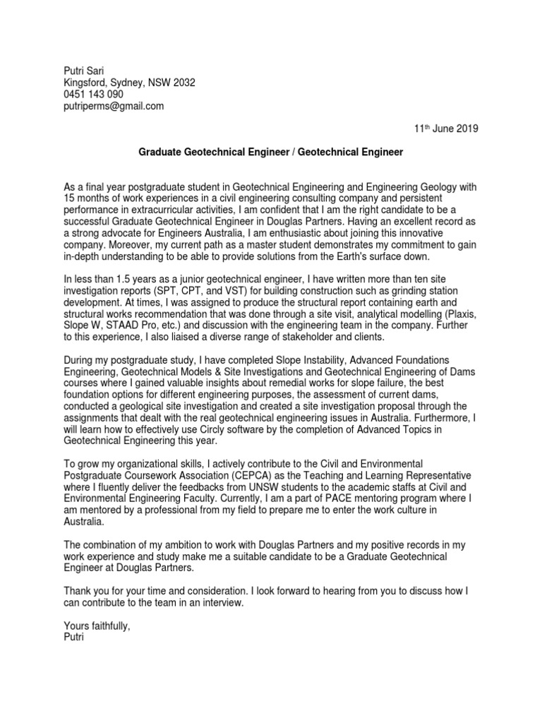 Cover Letter (Douglas Partners) | PDF | Geotechnical Engineering ...