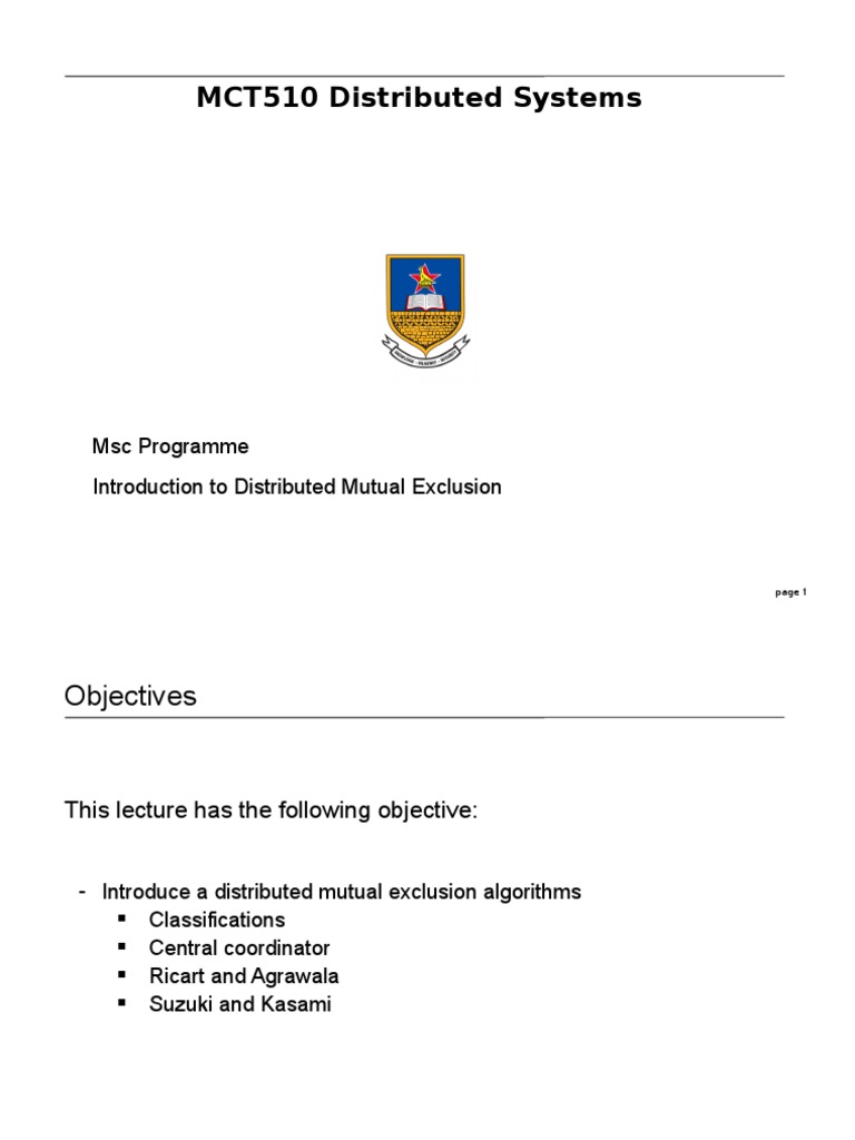 Distributed Mutual Exclusion Upload | PDF | Distributed Computing ...