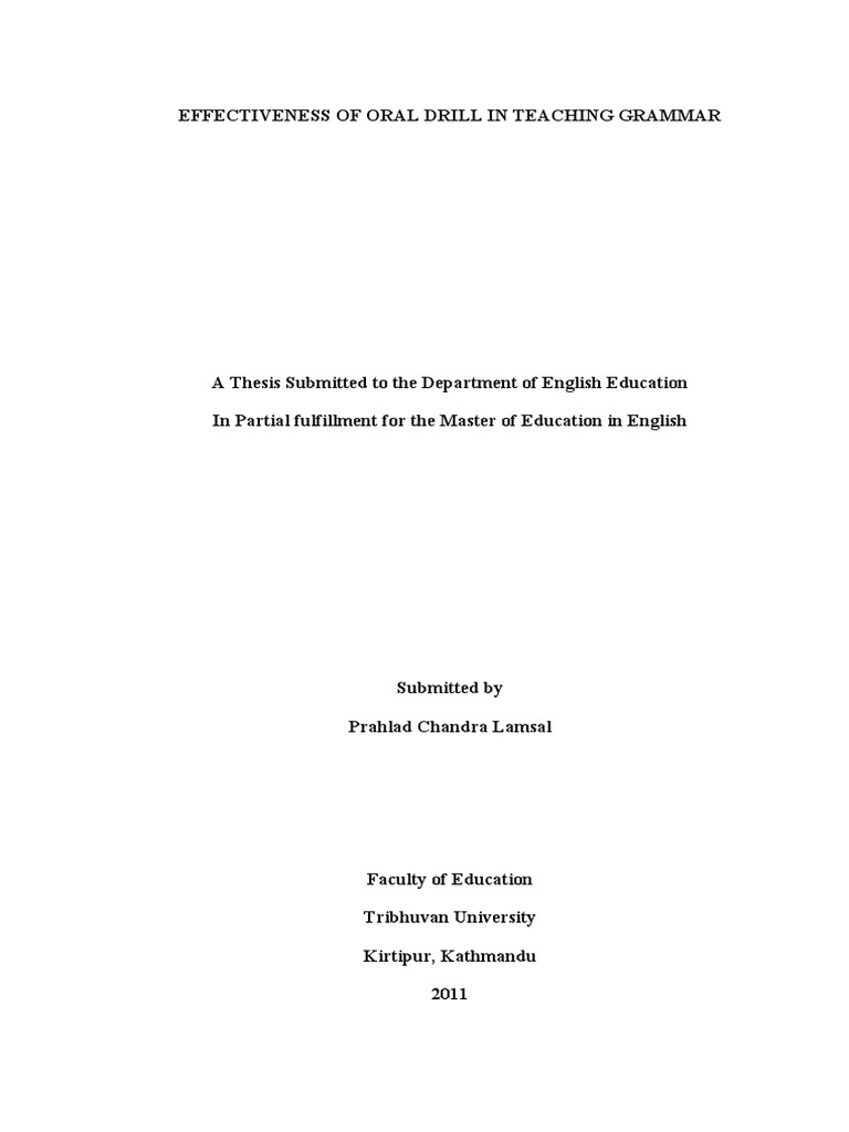 english thesis | Language Education | Grammar