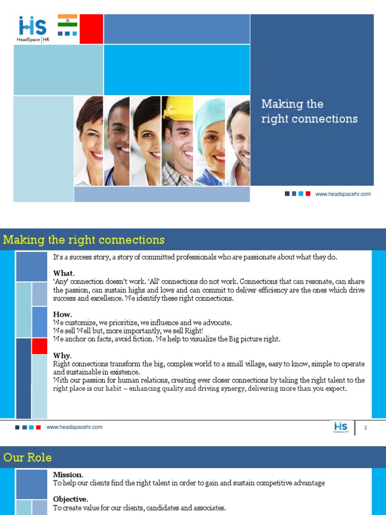 HeadSpace HR Corporate Presentation 2018-19 | PDF | Recruitment ...