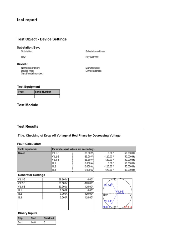 Test Report: Test Object - Device Settings | PDF | Mains Electricity ...