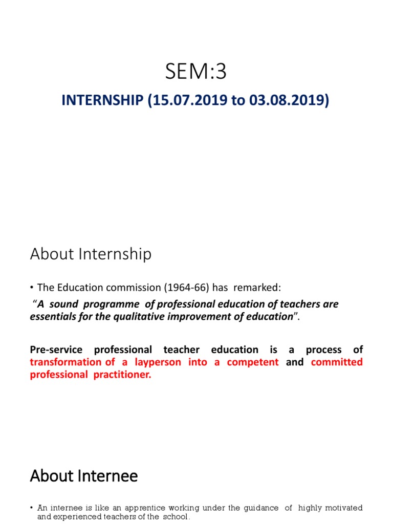 Internship | PDF | Teacher Education | Teachers