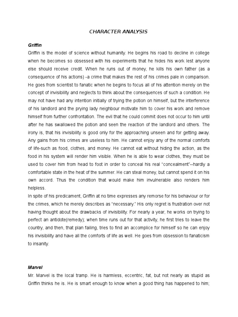 The Invisible Man - Characters & Themes | PDF | The Invisible Man