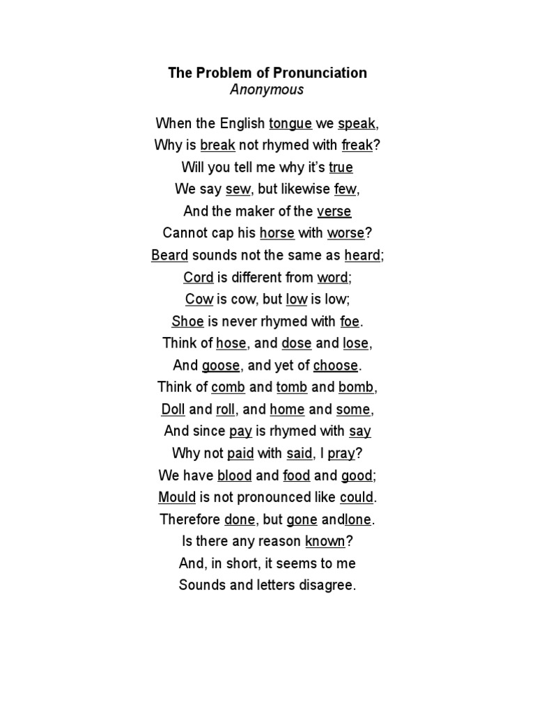 The Problem of English Pronunciation | PDF