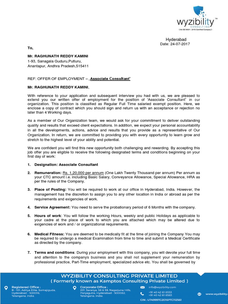 Raghunath Reddy Kamini | PDF | Passport | Employment