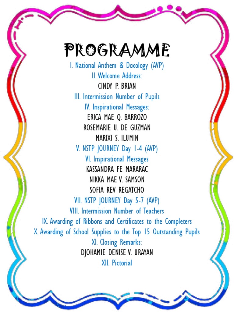 Program For NSTP | PDF