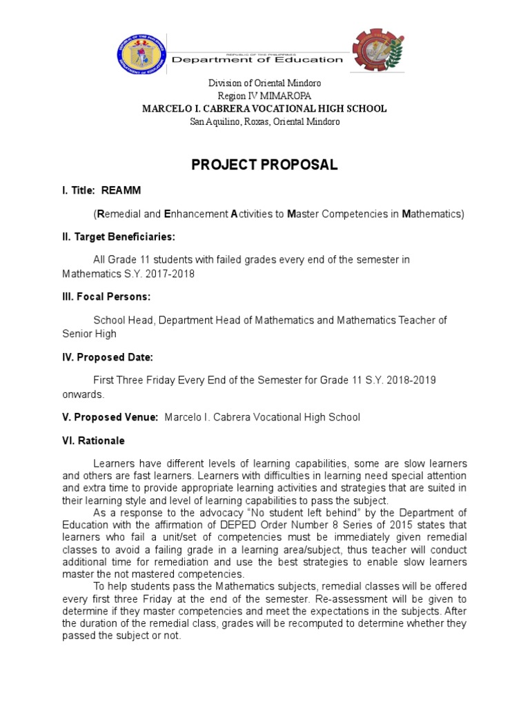 Math Project Proposal | PDF | Differentiated Instruction | Learning