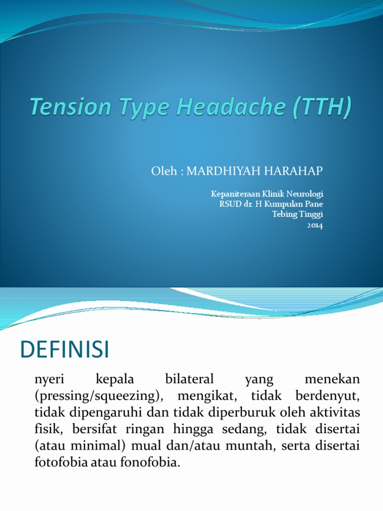 PPT Tension Type Headache TTH | PDF