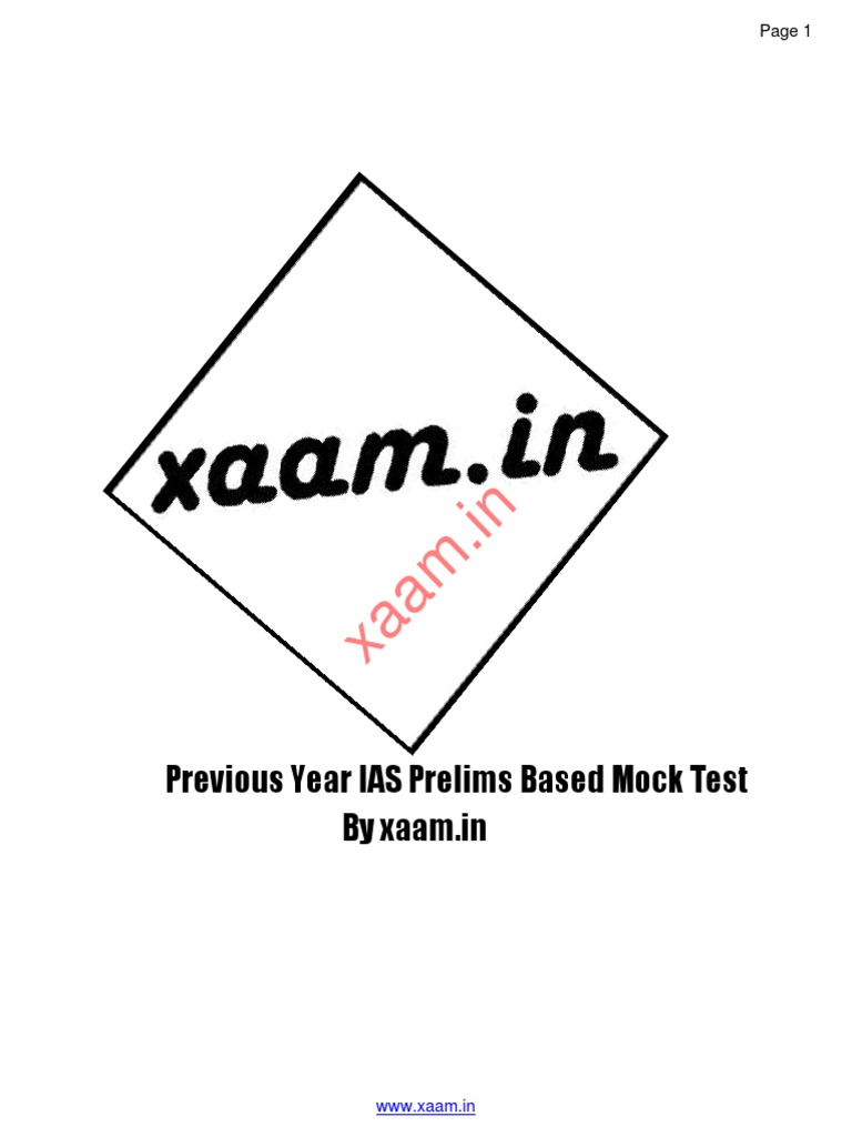 Xaam - In: Previous Year IAS Prelims Based Mock Test by Xaam - in | PDF ...