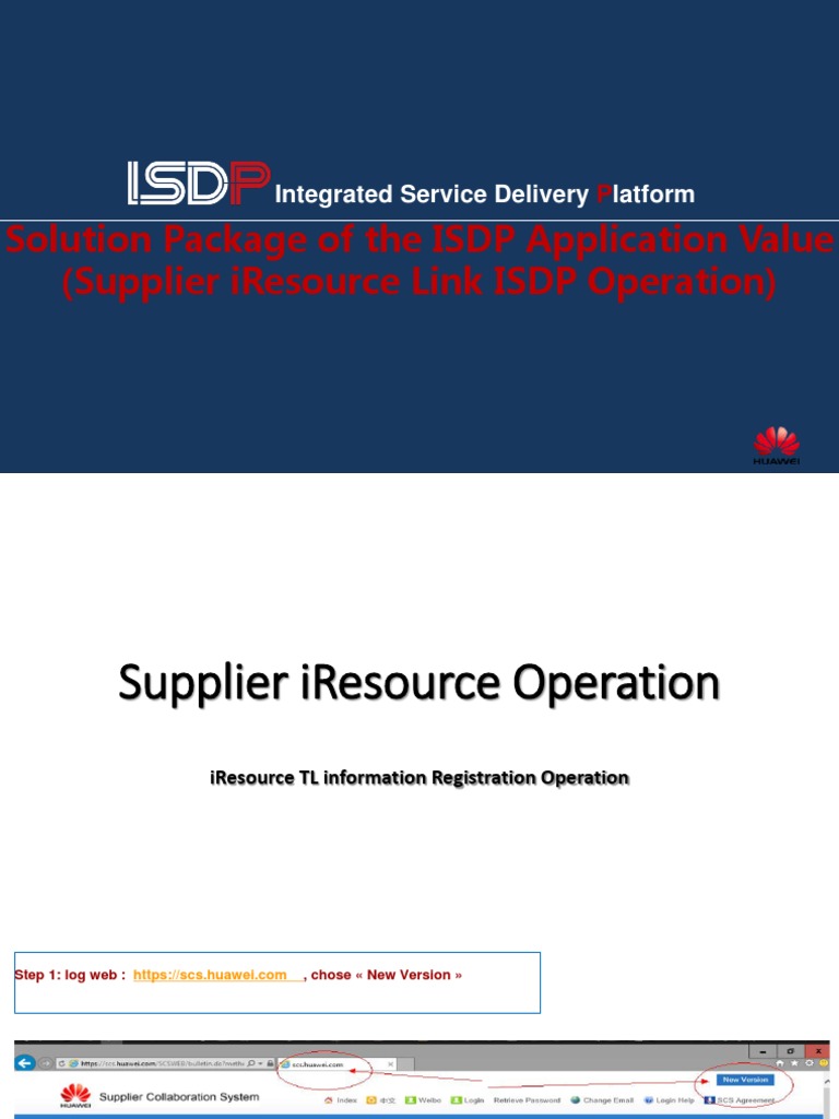 03 For Supplier Iresource & ISDP Operation PDF | PDF | Information ...