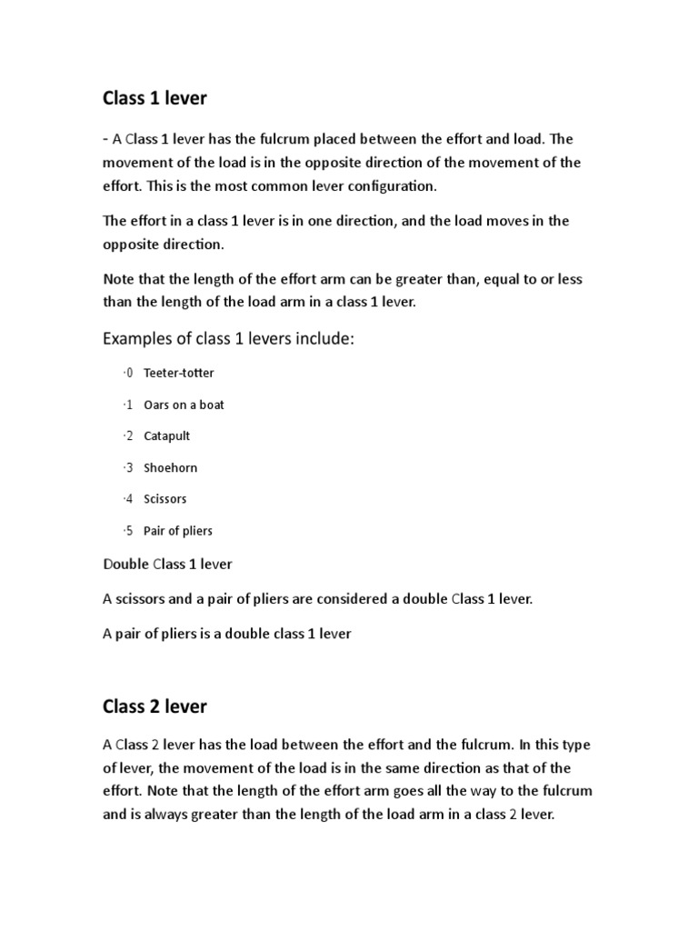 Classes Lever 1 2 3 | PDF
