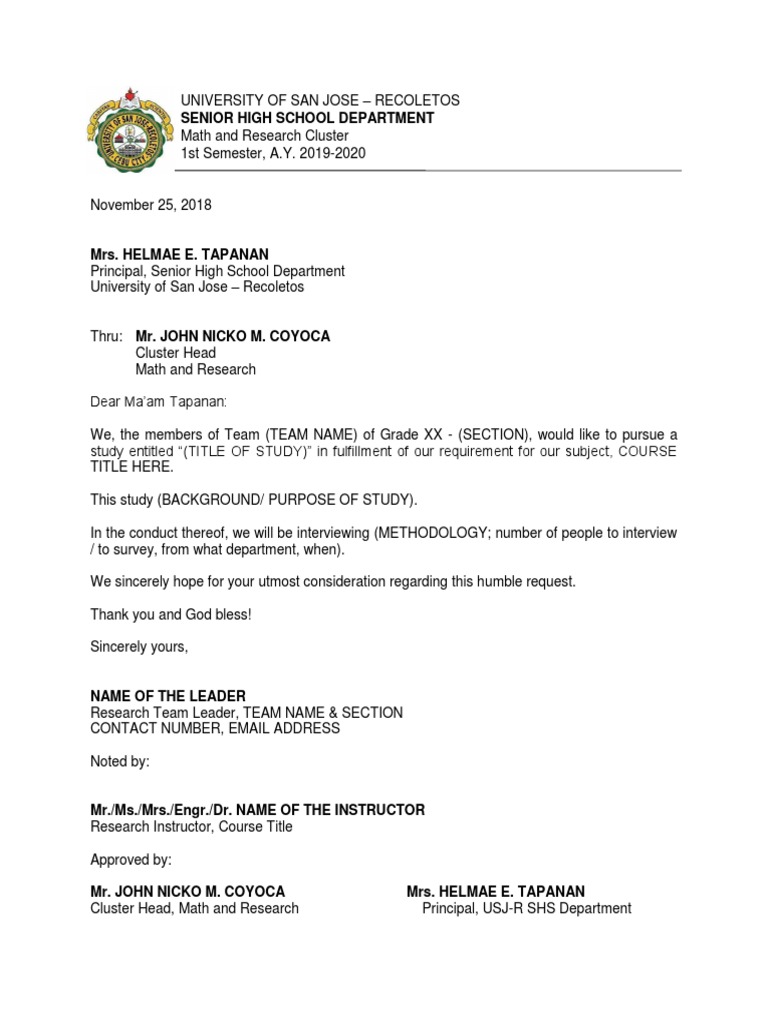 Title Approval Letter For Thesis | PDF