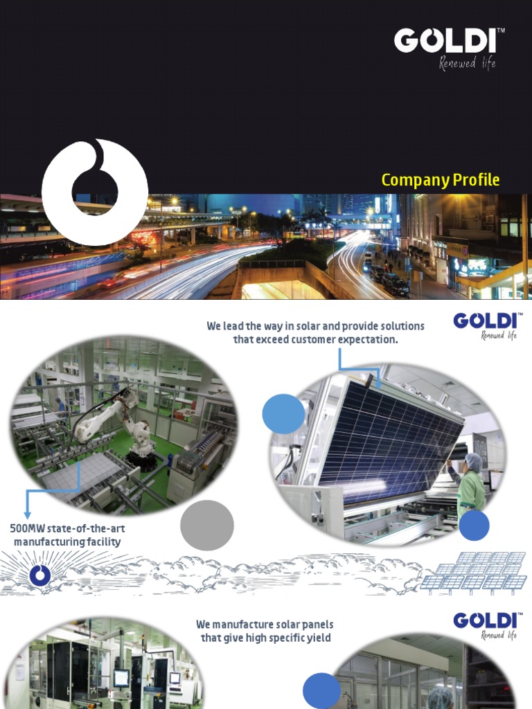 Goldi Company Presentation | PDF | Solar Panel | Alternative Energy