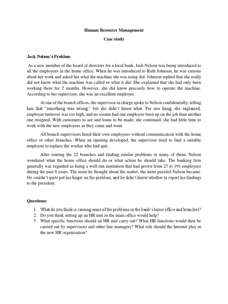 HRM Case 1 | PDF | Human Resources | Employment