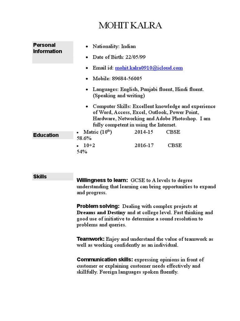 Mohit CV | PDF