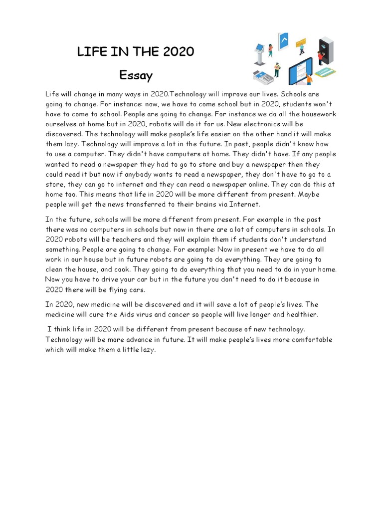 Life in The 2020 Essay | PDF