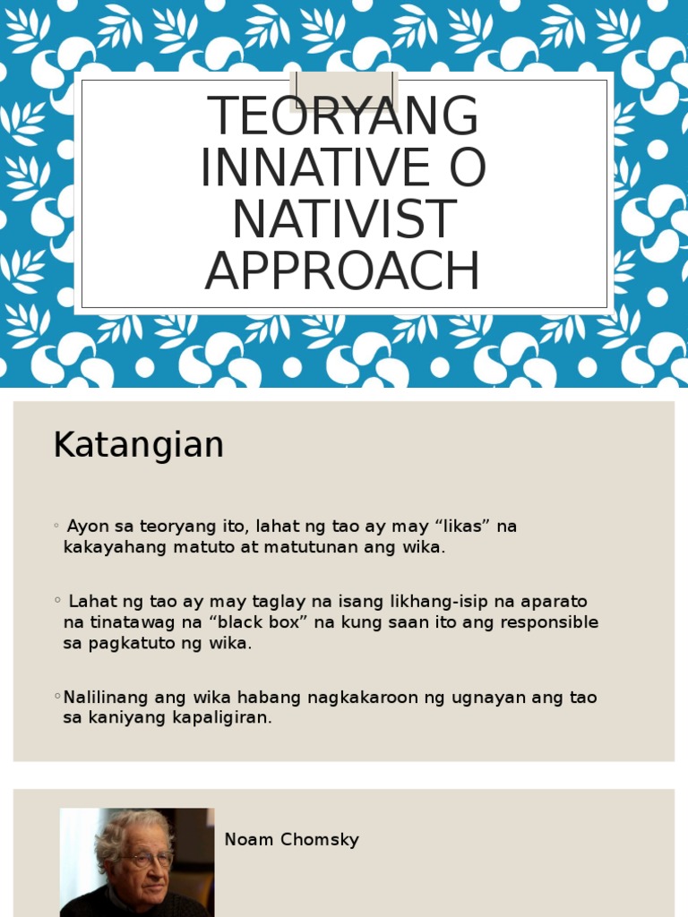 Teoryang Innative o Nativist Approach | PDF